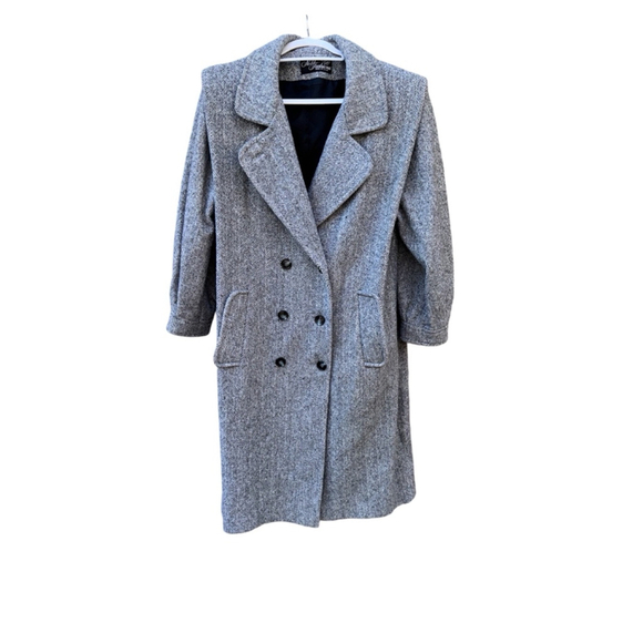 Noble Fashions | Jackets & Coats | Wool Coat Tweed Black White Long ...